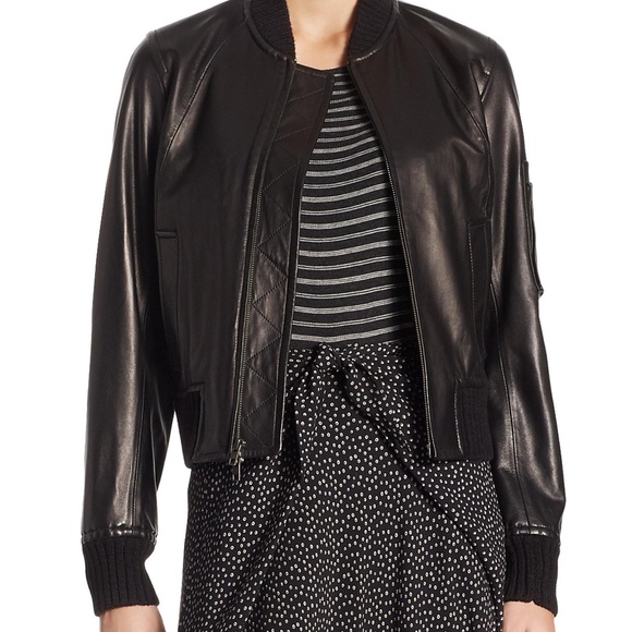 Vince | Jackets & Coats | Vince Leather Bomber Jacket Szm | Poshmark